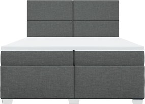 Box spring postel s matrací tmavě šedá 200x200 cm textil 3290589