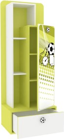 Regál Kombinovaný Fotbal - Bílá/Limetka