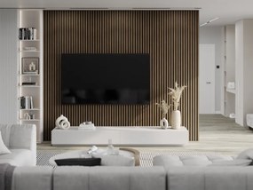 Mexen Lam-F, akustické stěnové lamely 275 × 30 cm, plstěný podklad 8 mm, technická dýha, ořech kakaový, S105-275307-3015-018