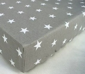 Nadia Bavlněné prostěradlo 120x60cm různé vzory Barva: Hvězdičky bílé v šedé