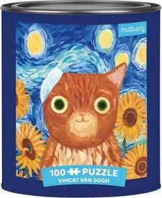 Mudpuppy Puzzle Vincent van Gogh umělecké kočky v plechovce / 100 dílk