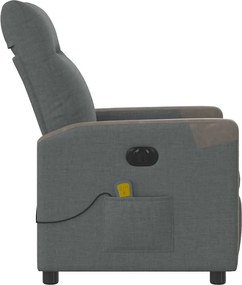 Elektrické masážní polohovací křeslo tmavě šedé textil 3324086