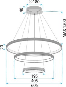 Toolight Toolight, LED stropní osvětlení 61cm, 80W, 3000K, LHJ013-CP3, černá, OSW-60007