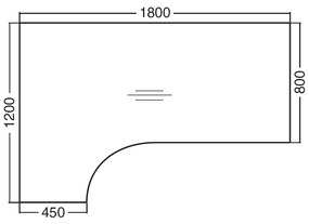 Ergonomický stůl ProOffice A 180 x 120 cm, levý, třešeň