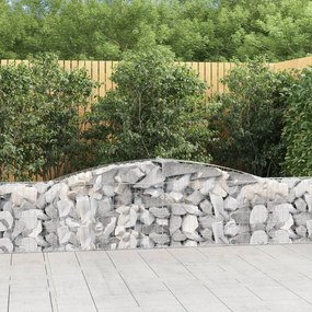 Klenuté gabionové koše 5 ks 400x30x60/80 cm pozinkované železo 3146843