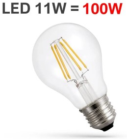 LED žárovka Filament 11W teplá barva