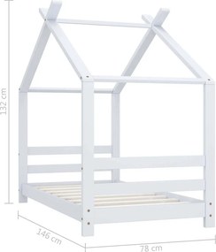 Rám dětské postele bílý masivní borovice 70 x 140 cm 289610