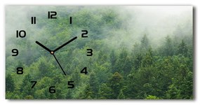 Wallmuralia Skleněné hodiny na stěnu tiché Tajuplný les 60x30 cm