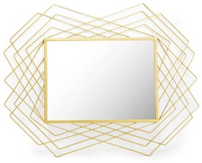 Nástěnné Zrcadlo Zlaté Glam Ozdobné Závěsné Geometrické TALO
