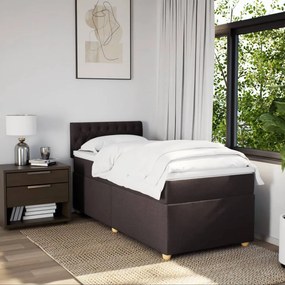 Box spring postel s matrací tmavě hnědá 90x200 cm textil 3286573