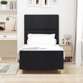 Rám postele s čelo Černá 80 x 200 cm textil 3344685