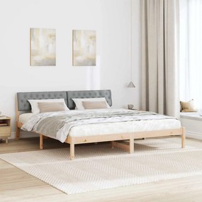 Rám postele s čelo Hnědá a světlá šedá 180 x 200 cm 3394343