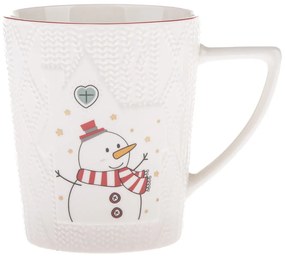 Bílý porcelánový hrnek s vánočním motivem 380 ml Snowman – Dakls