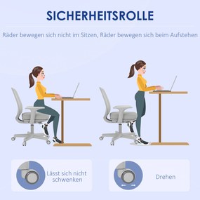 Vinsetto kancelářská židle s podhlavníkem, nastavitelné výšky, otočná 360°, s opěrkami na rukou, na kolečkách, šedá