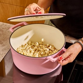 Elmich Smaltovaný litinový hrnec Ember 28 cm - růžová