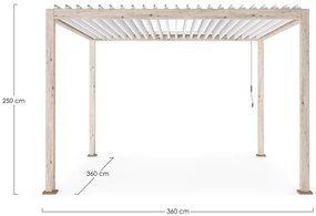 BIZZOTTO Hliníková pergola s uzavíracími lamelami OCEAN 3,6x3,6 m 0795790