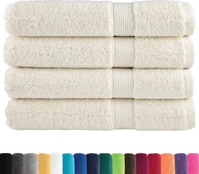 Premium ručníky SOLUND 4 ks krémové 100 x 200 cm 600 g/m² 137486