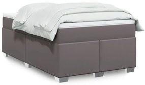 Box spring postel s matrací šedá 120x190 cm umělá kůže 3285203