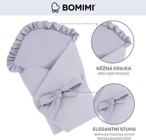 Bomimi Rychlozavinovačka s volánkem, mušelín, šedá