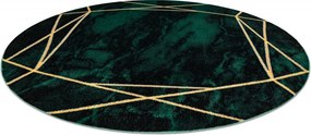 Dywany Łuszczów, POŠKOZENÝ Kusový koberec Emerald 1022 green and gold kruh, 120x120 (průměr) kruh, zelená, ložnice