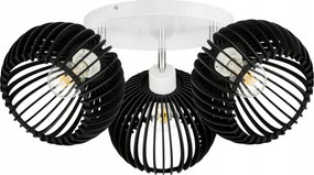 Lampa stropní svítidlo stropní pohyblivý lustr Loft stínidlo koule 36 Dřevo na 3x E27