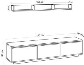 Designová TV sestava Galido bílá