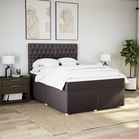 Box spring postel s matrací tmavě hnědá 160x200 cm textil 3293641