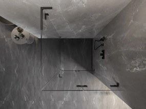 Mexen Lunar-F L, skládací sprchový kout pravý 100 x 100 cm, 8mm čiré sklo, profil grafit broušený, 836L-100-100-66-00-P