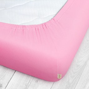 Jersey prostěradlo světle růžové na výšku matrace do 30 cm Velikost: 90 x 200