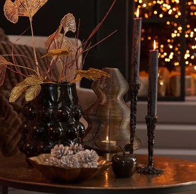 Bronzový antik kovový svícen vánoční stromek Tree - Ø 25*35 cm