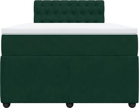 Box spring postel s matrací tmavě zelená 120 x 200 cm samet 3287719