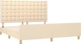 Rám postele bez matrace krémový 160 x 200 cm textil 3125394