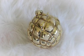 Zlato hnědé luxusní vánoční koule 3ks 10cm