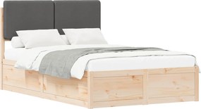 Rám postele s čalouněným čelem s čelo Tmavě šedá 120 x 190 cm 3405533