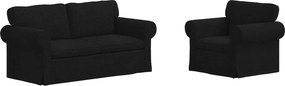 Set pohovek 2 ks Černá textil 3407532