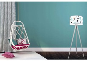 Dětská stojací lampa Bambi, 1x textilní stínítko se vzorem, (výběr ze 2 barev konstrukce)