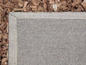 Béžový shaggy kožený koberec 160x230 cm MUT Beliani
