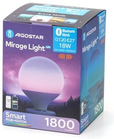 LED RGBW Stmívatelná žárovka MESH G120 E27/18W/230V 6500K + DO - Aigostar