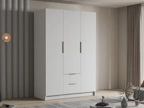 Šatní skříň Cumair I 150, Barva: bílá / bílá + zlatá