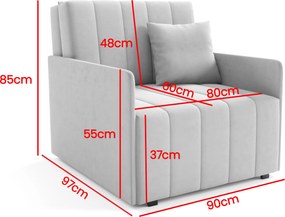 Eka Pohovka NERO I, 90 cm Barva látky: Světle šedá (Kronos 53)