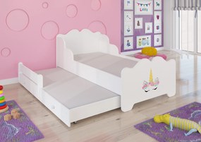 Dětská postel s matracemi XIMENA II 160x80 Motiv: BALETKA S JEDNOROŽCEM
