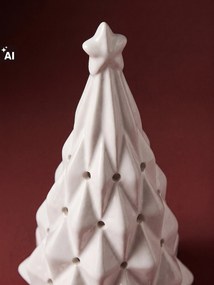 Sinsay - Keramická LED dekorace ve tvaru vánočního stromku - bílá