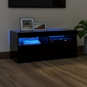 TV skříňka s LED osvětlením černá 90 x 35 x 40 cm - Default Title