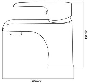Gamma Pico, umyvadlová baterie h-100, černá matná, GMA-BPOU-BK