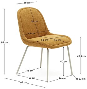 Jídelní židle v hořčicové barvě v sadě 4 ks Aimin – Kave Home