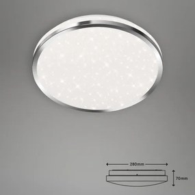 Stropní LED svítidlo hvězdné nebe BRILONER průměr 28cm 12W IP44 chrom 3403018
