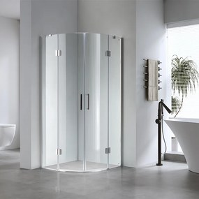 BPS-koupelny Čtvrtkruhový sprchový kout KZ92 90x90 chrom/transparent - bez vaničky