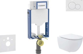 SANITINO - Set předstěnové instalace, klozetu Oudee a sedátka softclose, tlačítko Sigma01, alpská bílá SANI11CA31171