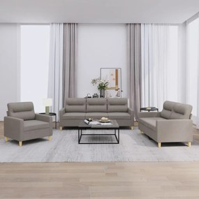 3dílná sedací souprava s poduškami taupe textil 3201543
