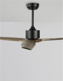 NV 5231301 Stropní ventilátor VENTO tělo z oceli černá a dřevěné listy - NOVA LUCE